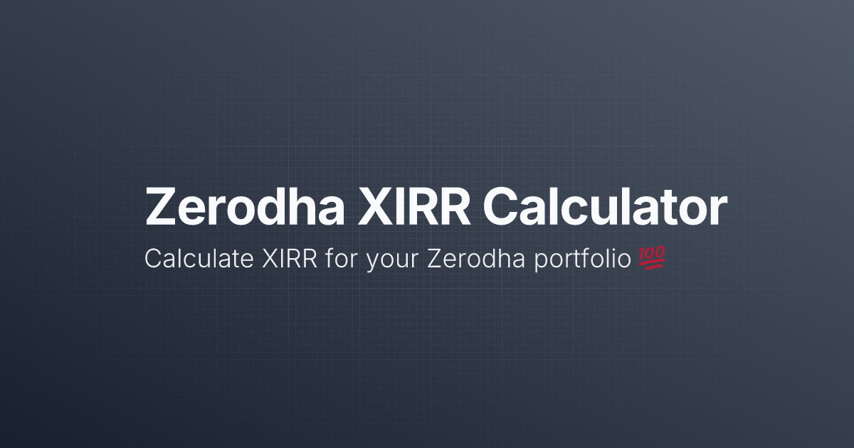 XIRR Calculator 📈